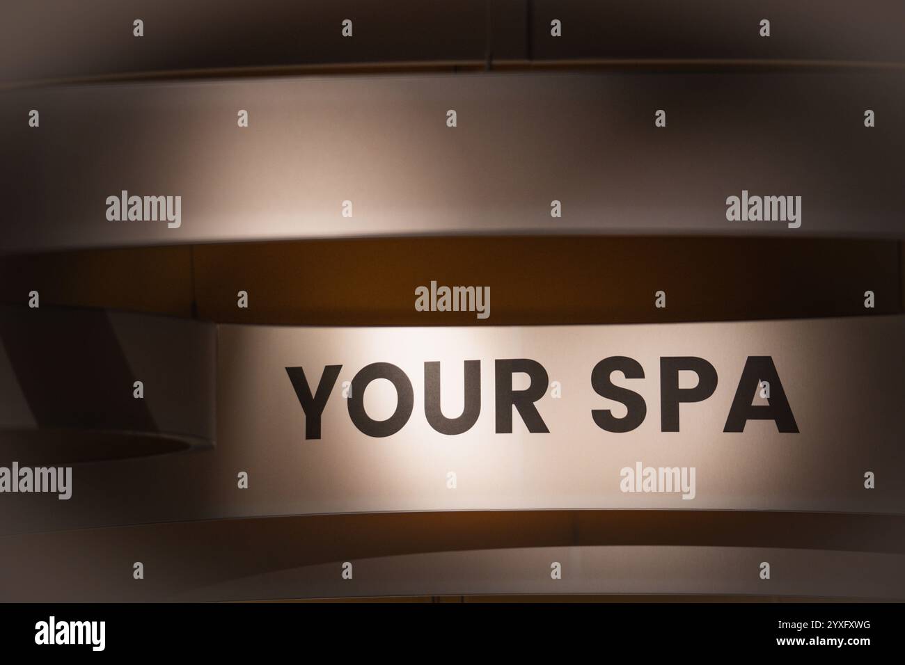 wellness sight "your spa" illuminated with white light Stock Photo - Alamy