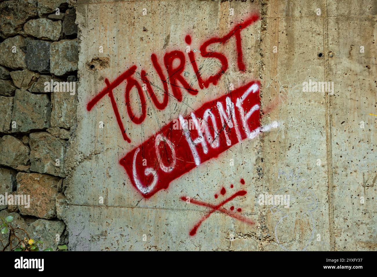 Tourist go home. Stop mass tourism concept Stock Photo - Alamy