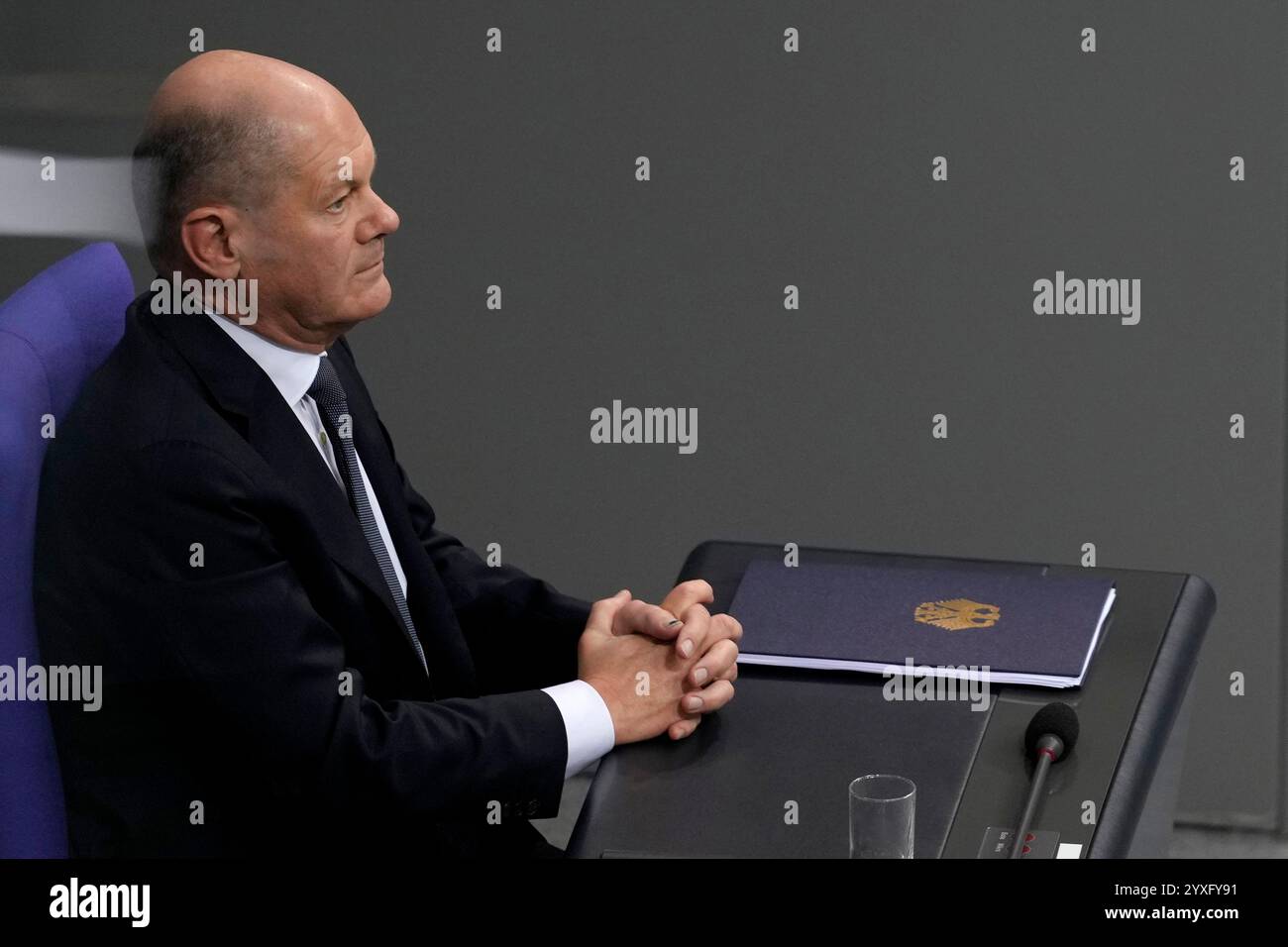 German Chancellor Olaf Scholz attends a plenary session at the German ...