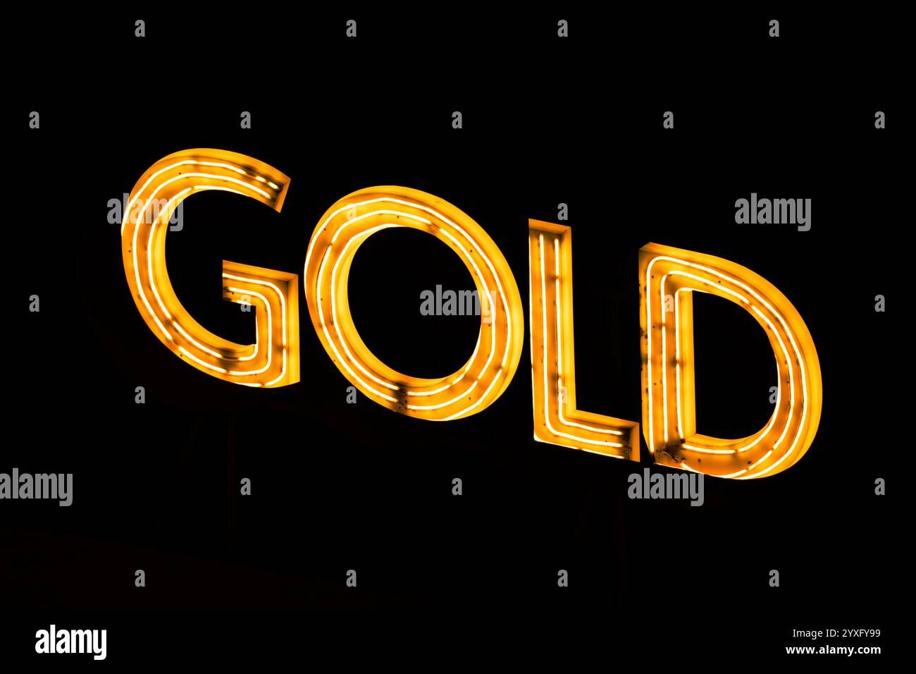 gold font and sign for promotion event Stock Photo - Alamy