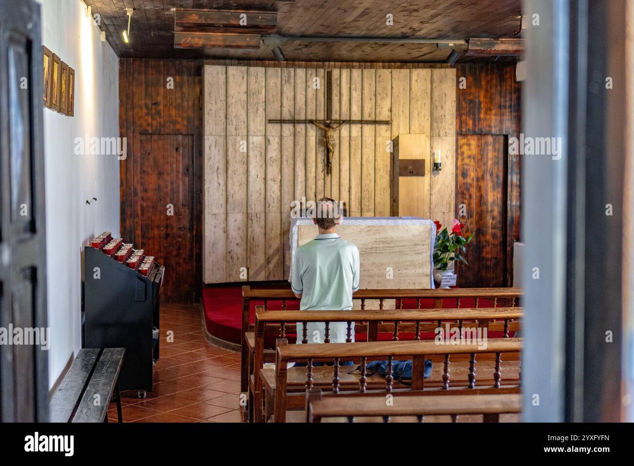 Men Pray in an old Church Stock Photo - Alamy