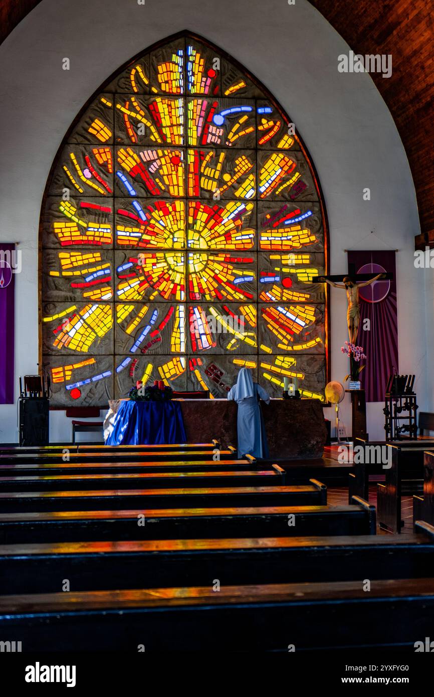 church windows made of colored glass Stock Photo - Alamy