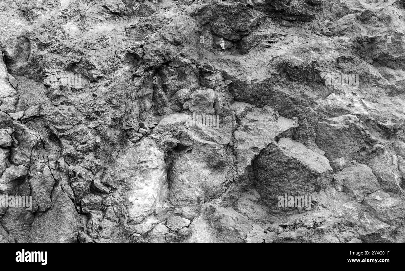 Rough gray rock wall, natural rocky stone background photo texture ...