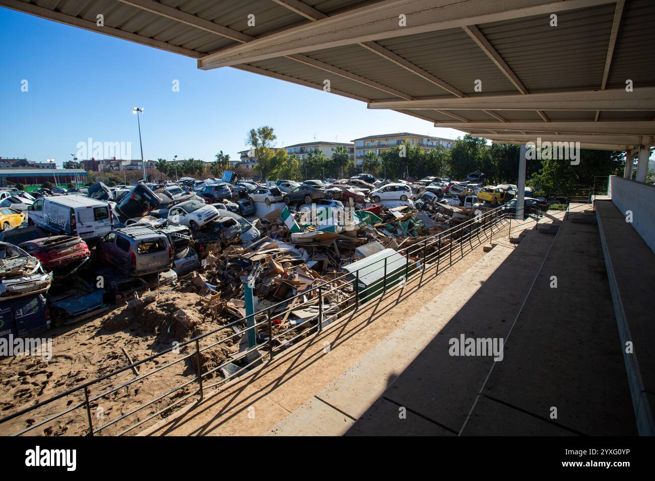 Car pile in football stadium hi-res stock photography and images - Alamy