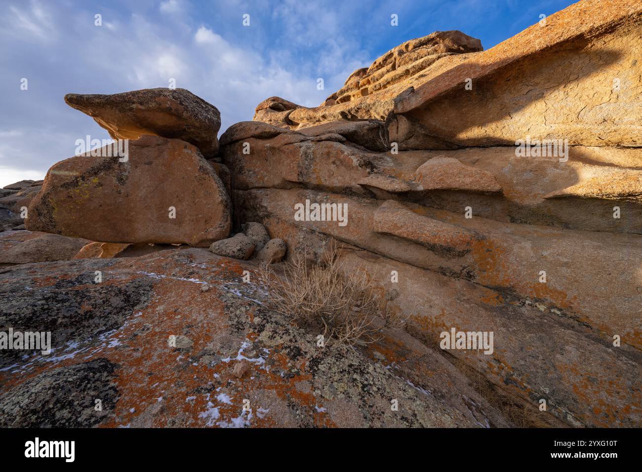 Dry temperate steppe and mountain regions in western Mongolia. The rock ...