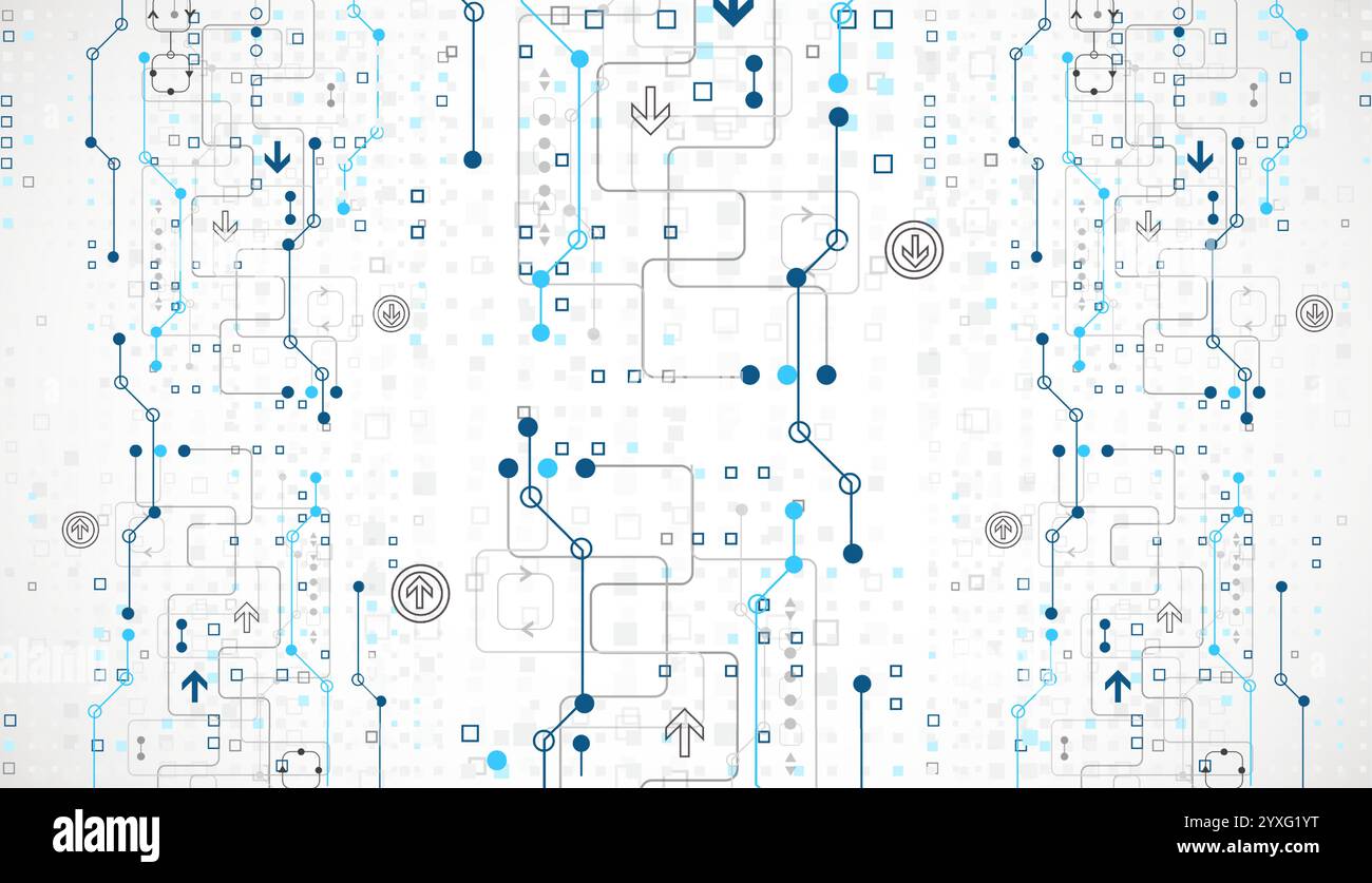 Abstract technology concept. Circuit board, high computer color background. Vector illustration ...