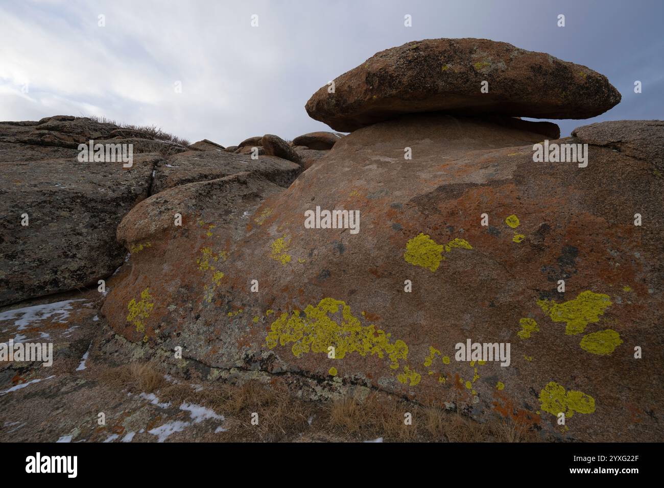 Dry temperate steppe and mountain regions in western Mongolia. The rock ...
