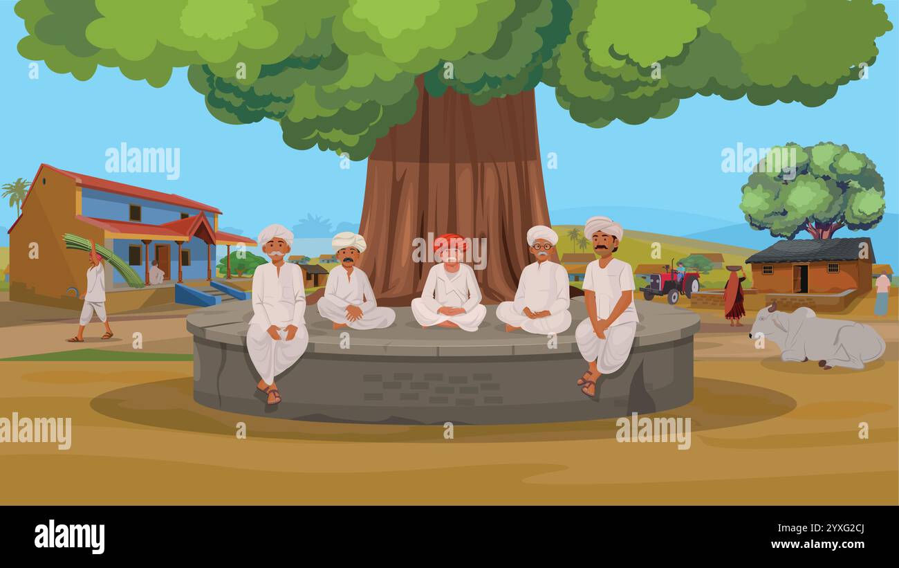 Indian village, Indian village house, Indian Village background Stock ...