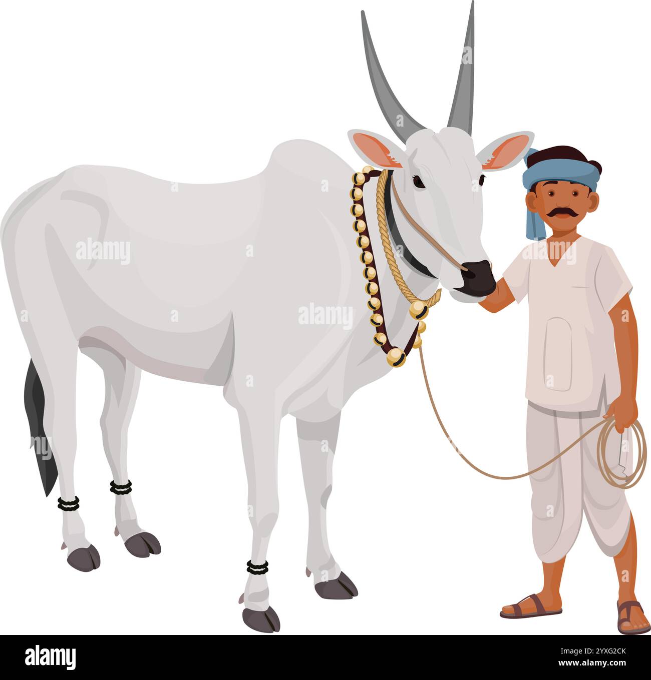 Indian farmer with Bull, Indian agriculture, happy farmers day Stock ...