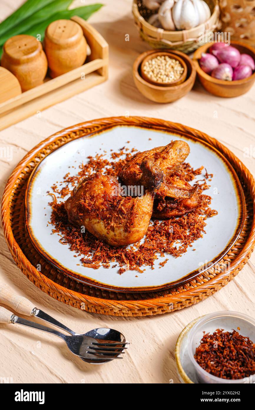 Kalasan Fried Chicken. Traditional fried chicken with spices from ...