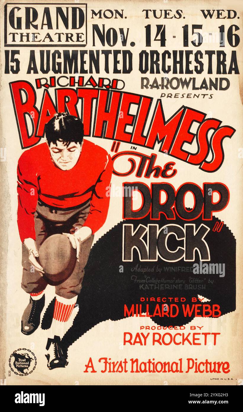 Richard Barthelmess in The Drop Kick (First National, 1927). Window ...