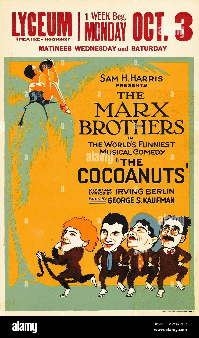 The Marx Brothers in The Cocoanuts (Lyceum Theater, Rochester 1927 ...