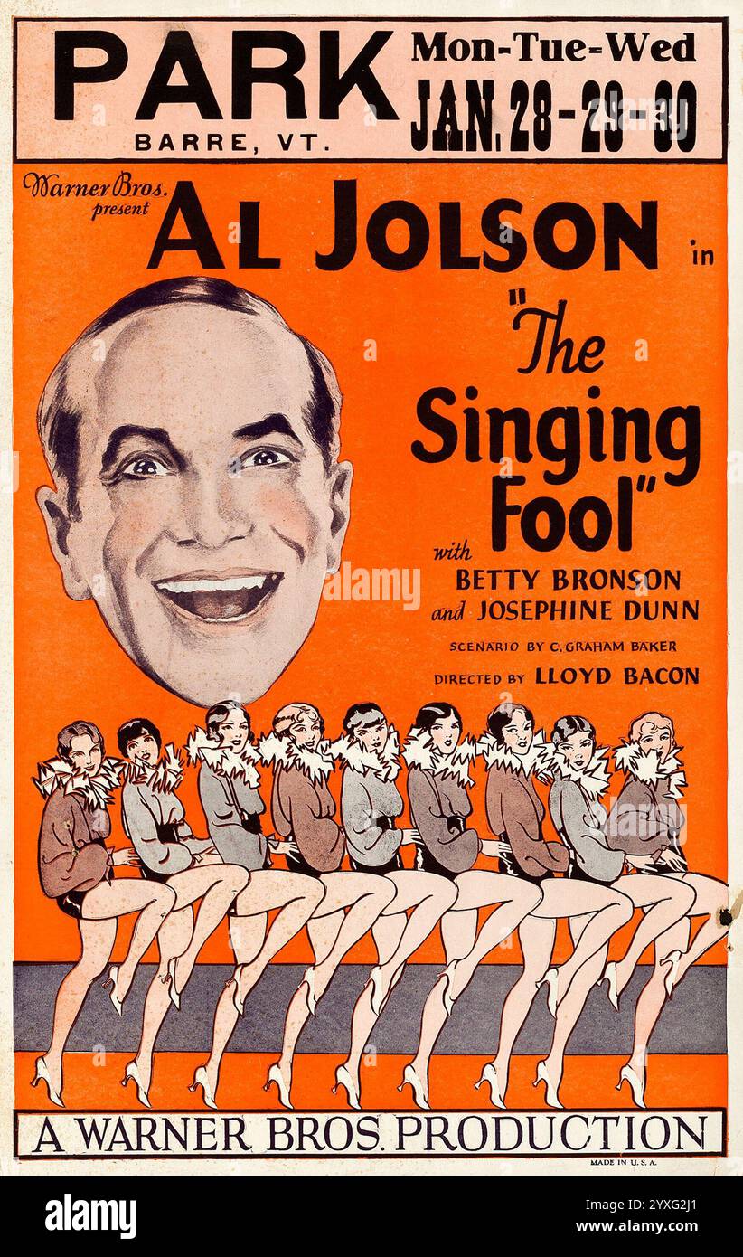 The Singing Fool (Warner Bros., 1927) Window Card - Musical Stock Photo ...