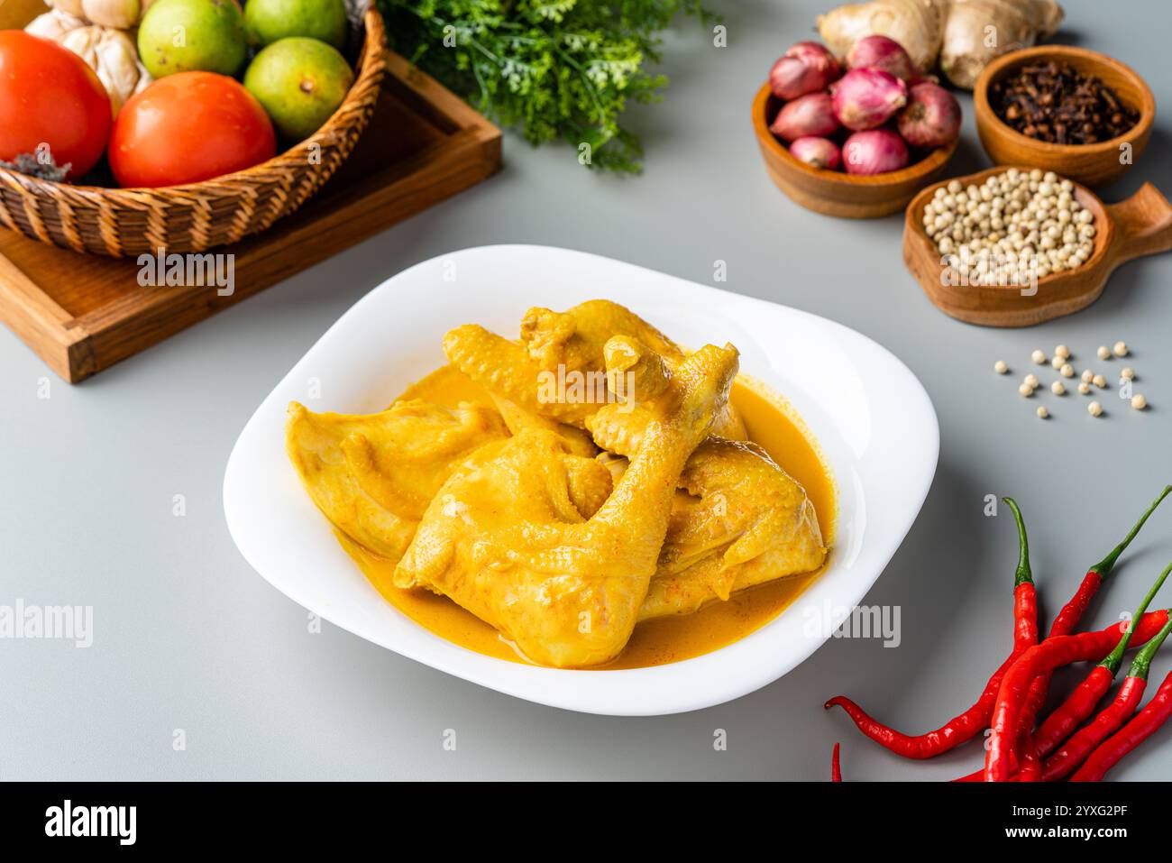 Indonesian Traditional cuisine : Ayam Gulai Padang. Ayam Gulai is a ...