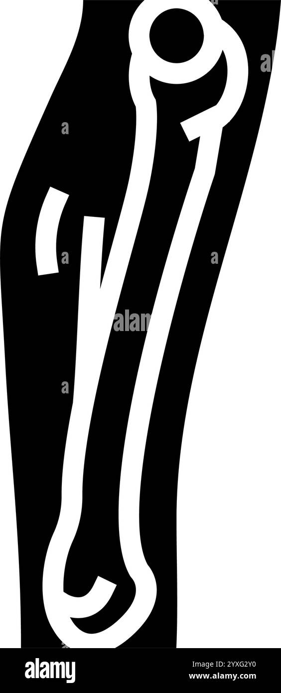 hairline fracture glyph icon vector illustration Stock Vector Image ...