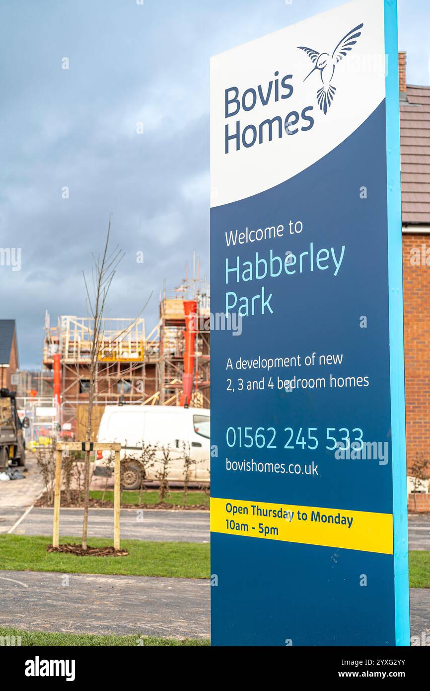 View of a Bovis Homes new residential developement site. Close up view ...