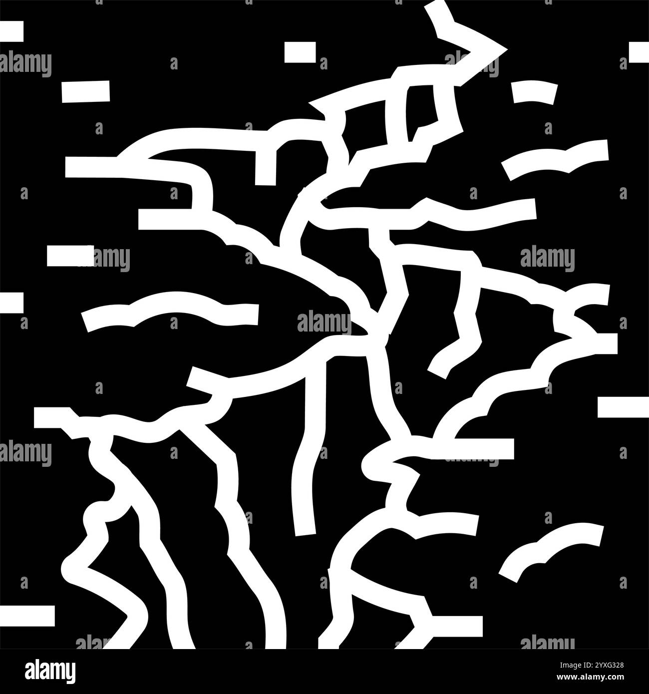 fractured earth fracture glyph icon vector illustration Stock Vector ...