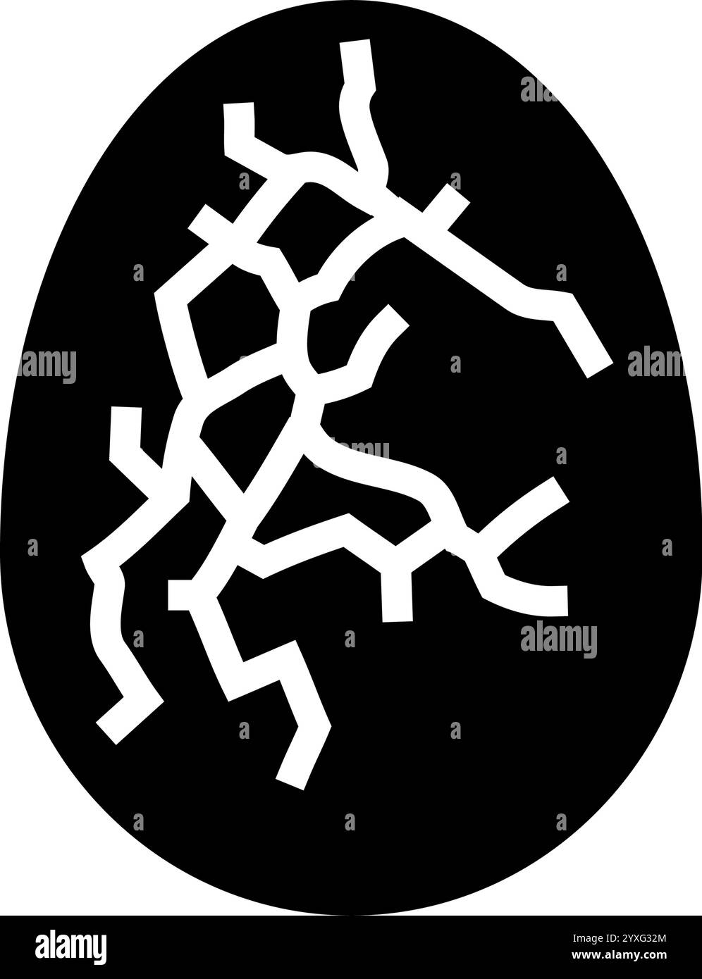 cracked eggshell fracture glyph icon vector illustration Stock Vector ...