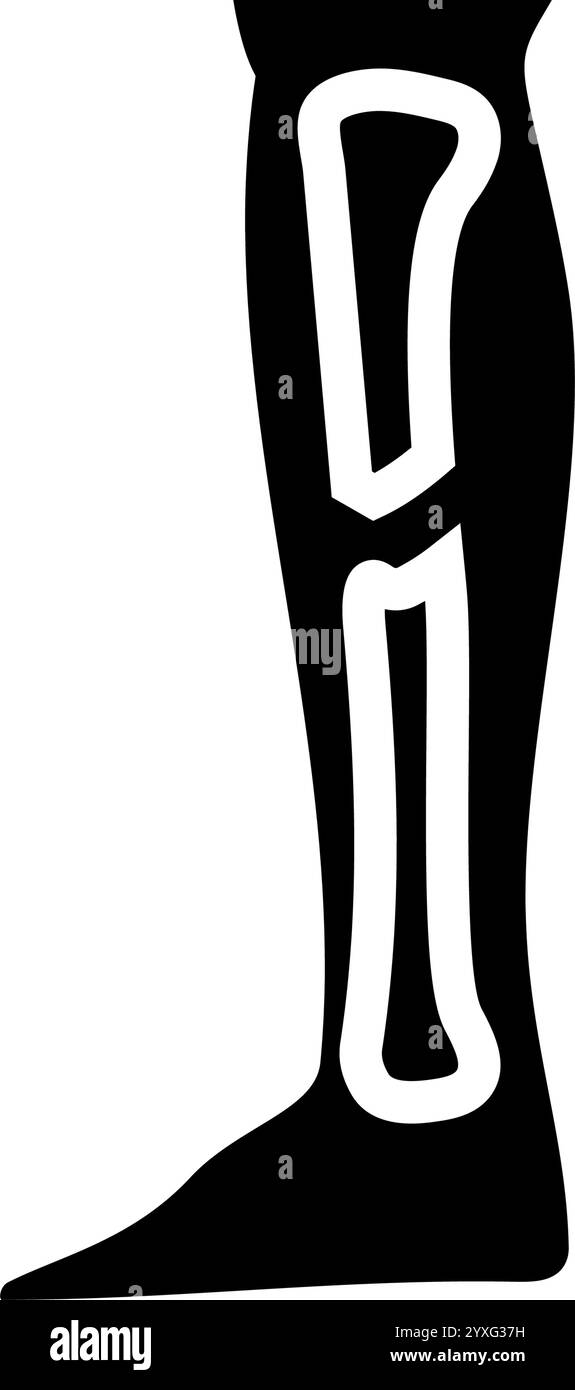 broken leg fracture injury glyph icon vector illustration Stock Vector ...