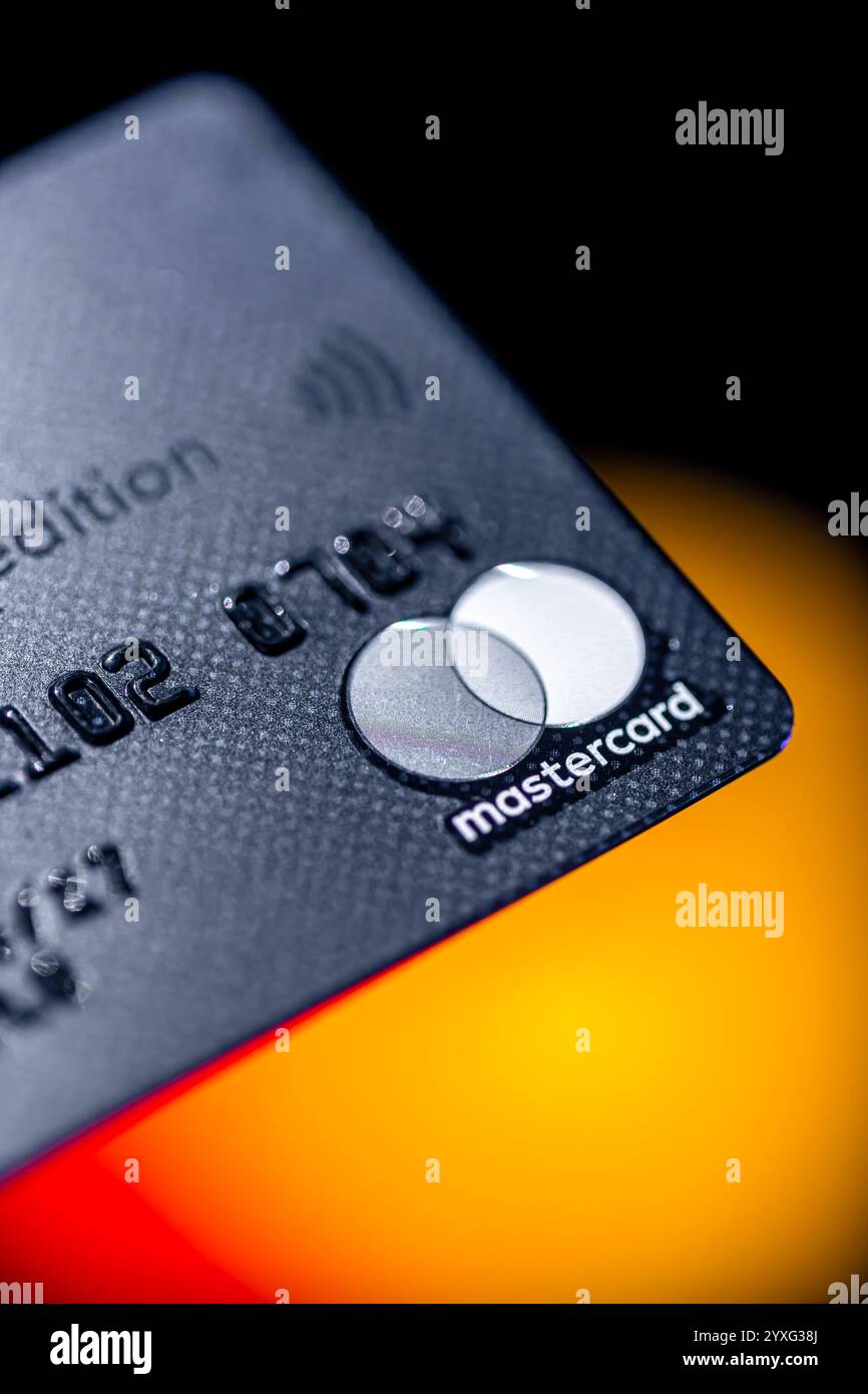Ukraine, Vinnytsia - December 11, 2024: Mastercard bank credit card ...