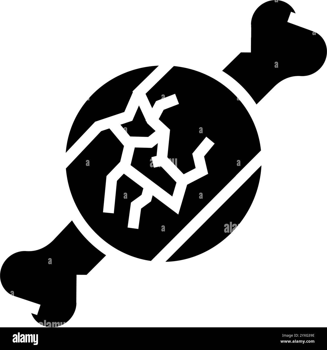 bone crack fracture injury glyph icon vector illustration Stock Vector ...