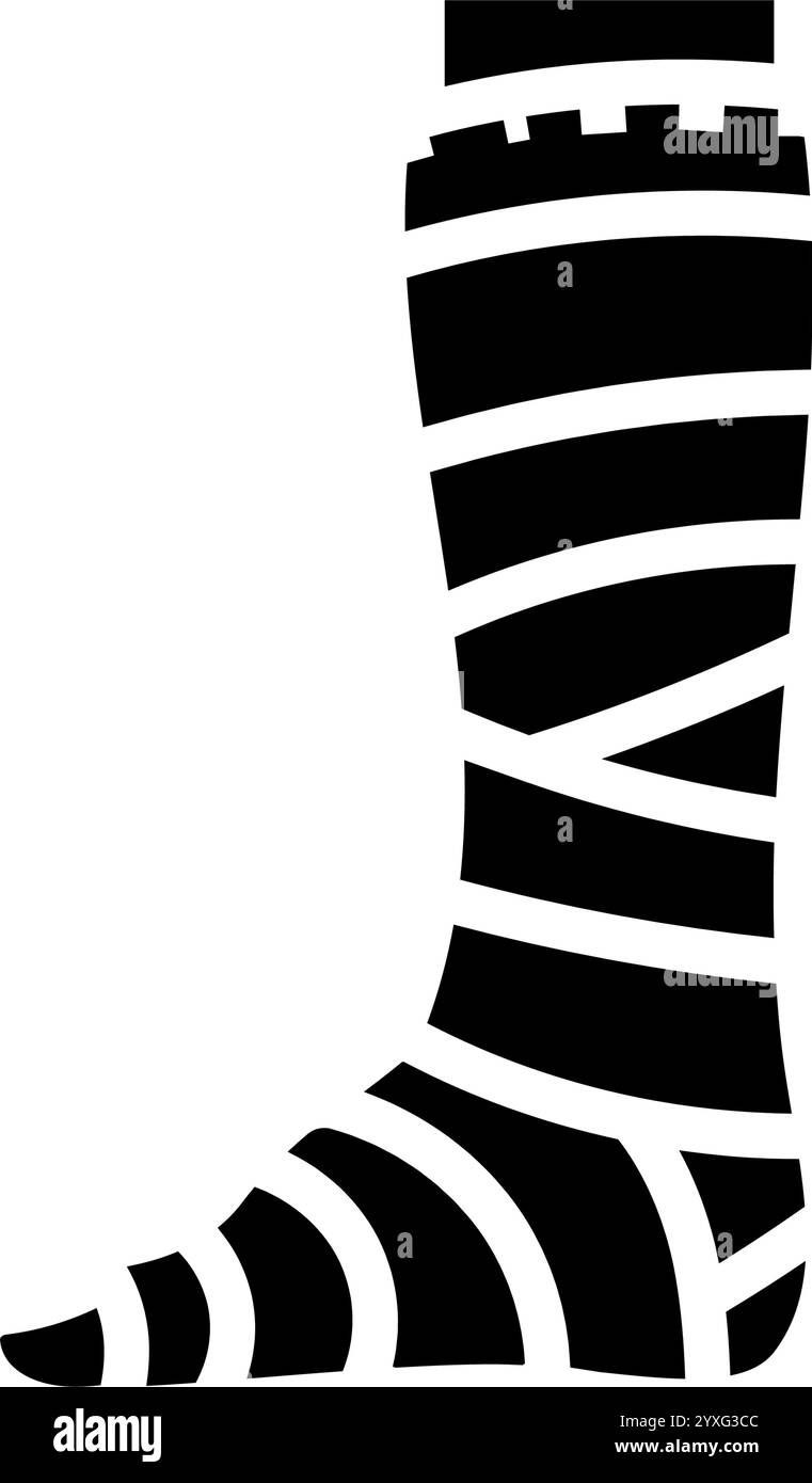 leg cast fracture injury glyph icon vector illustration Stock Vector ...