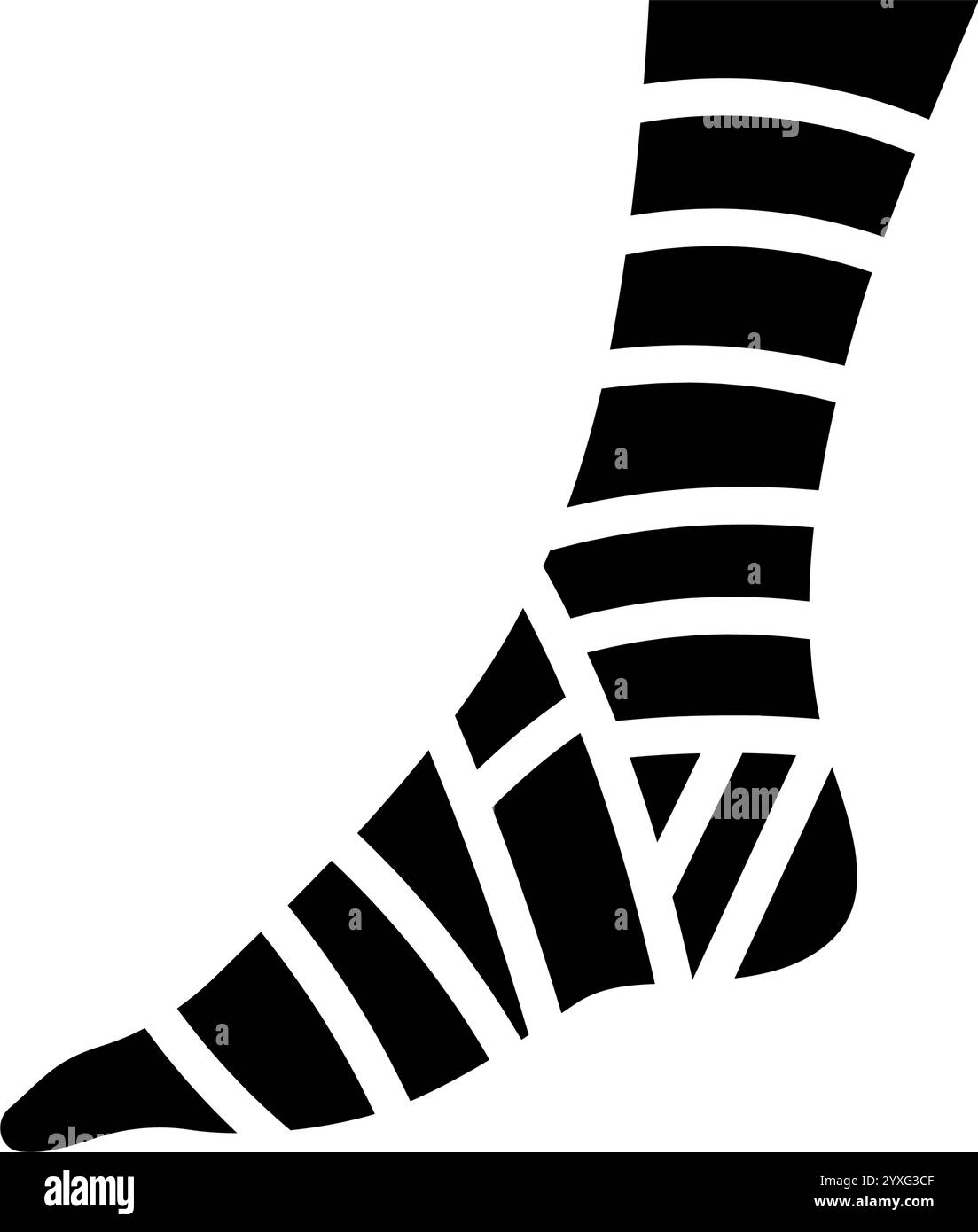 bandaged foot fracture injury glyph icon vector illustration Stock ...
