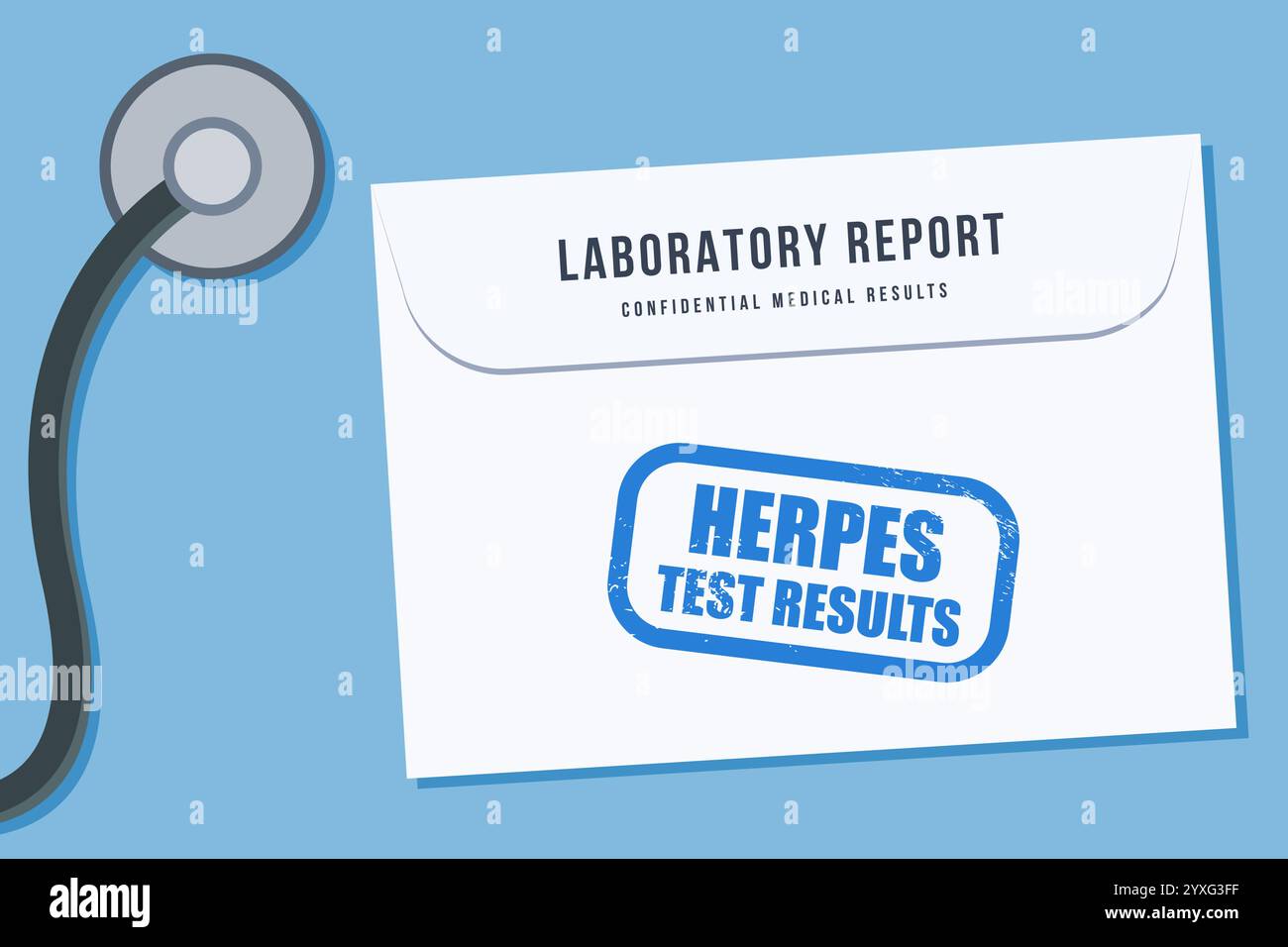 Herpes STD test results. Medical laboratory health screening report ...