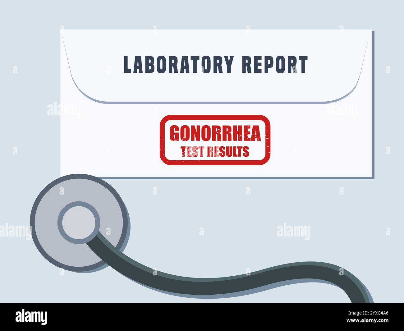 Gonorrhea laboratory test results. STD health concept. Medical ...