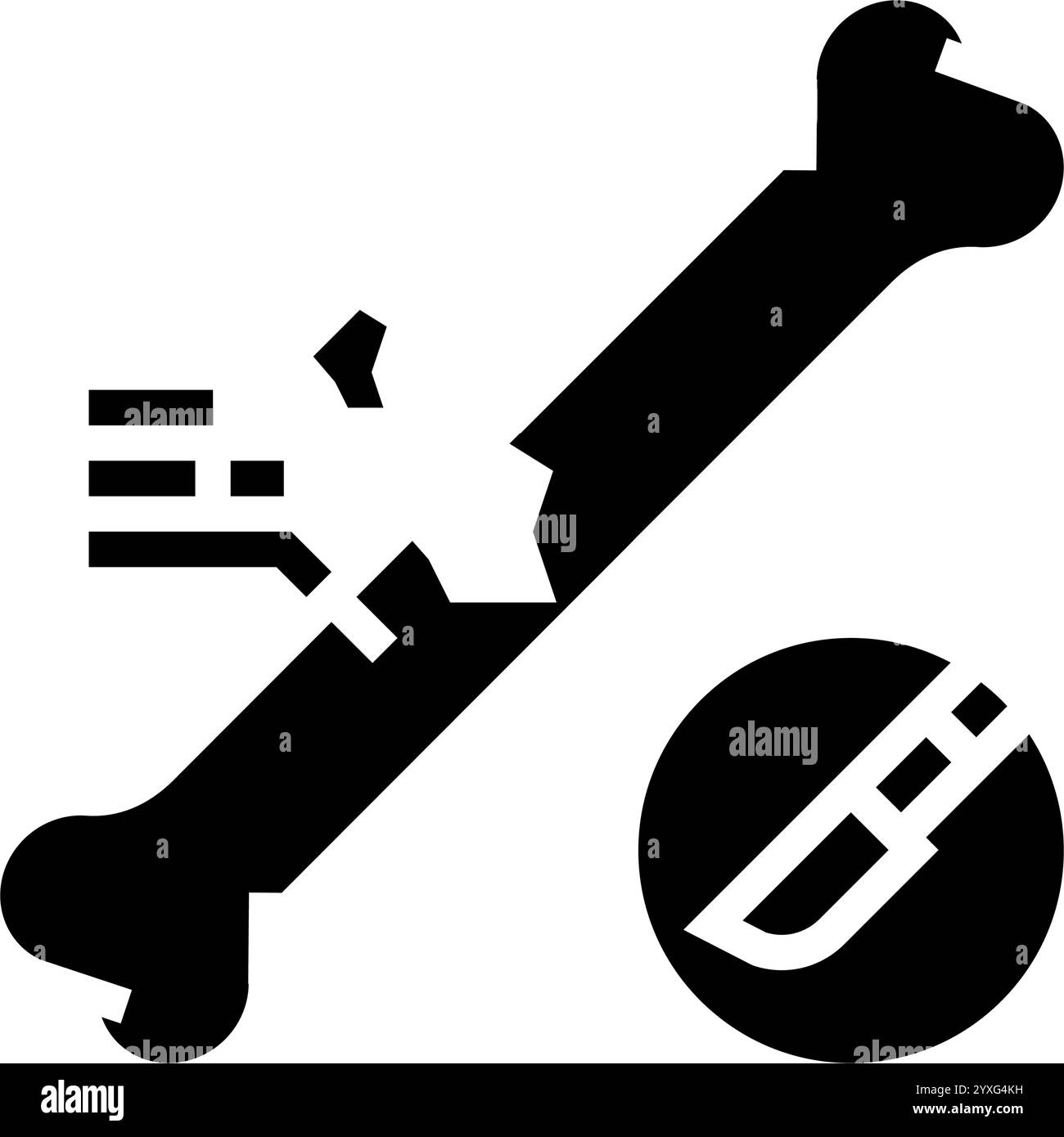 orthopedic surgery fracture injury glyph icon vector illustration Stock ...