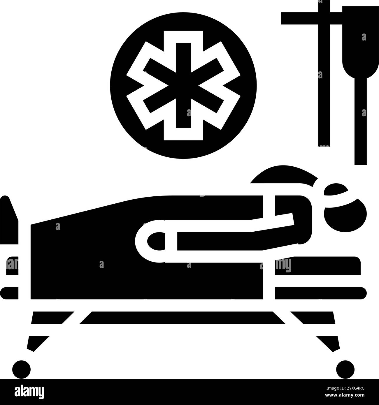 emergency room fracture injury glyph icon vector illustration Stock ...