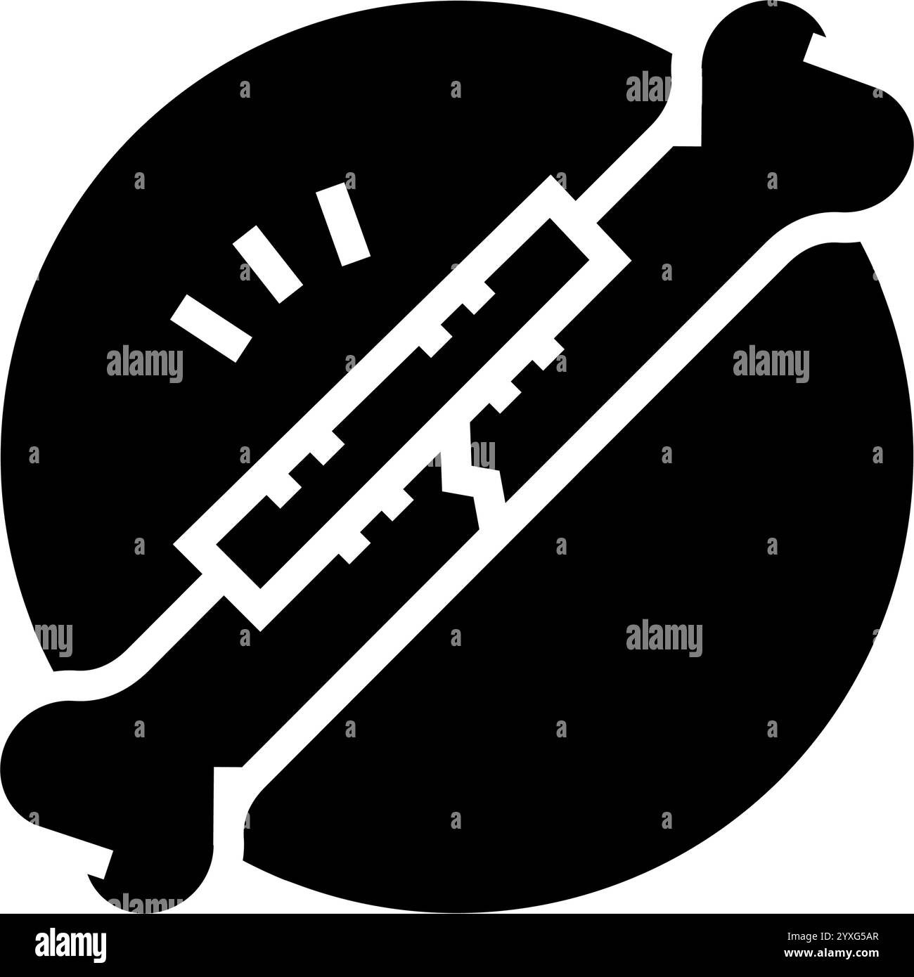 bone fixation plate fracture injury glyph icon vector illustration ...