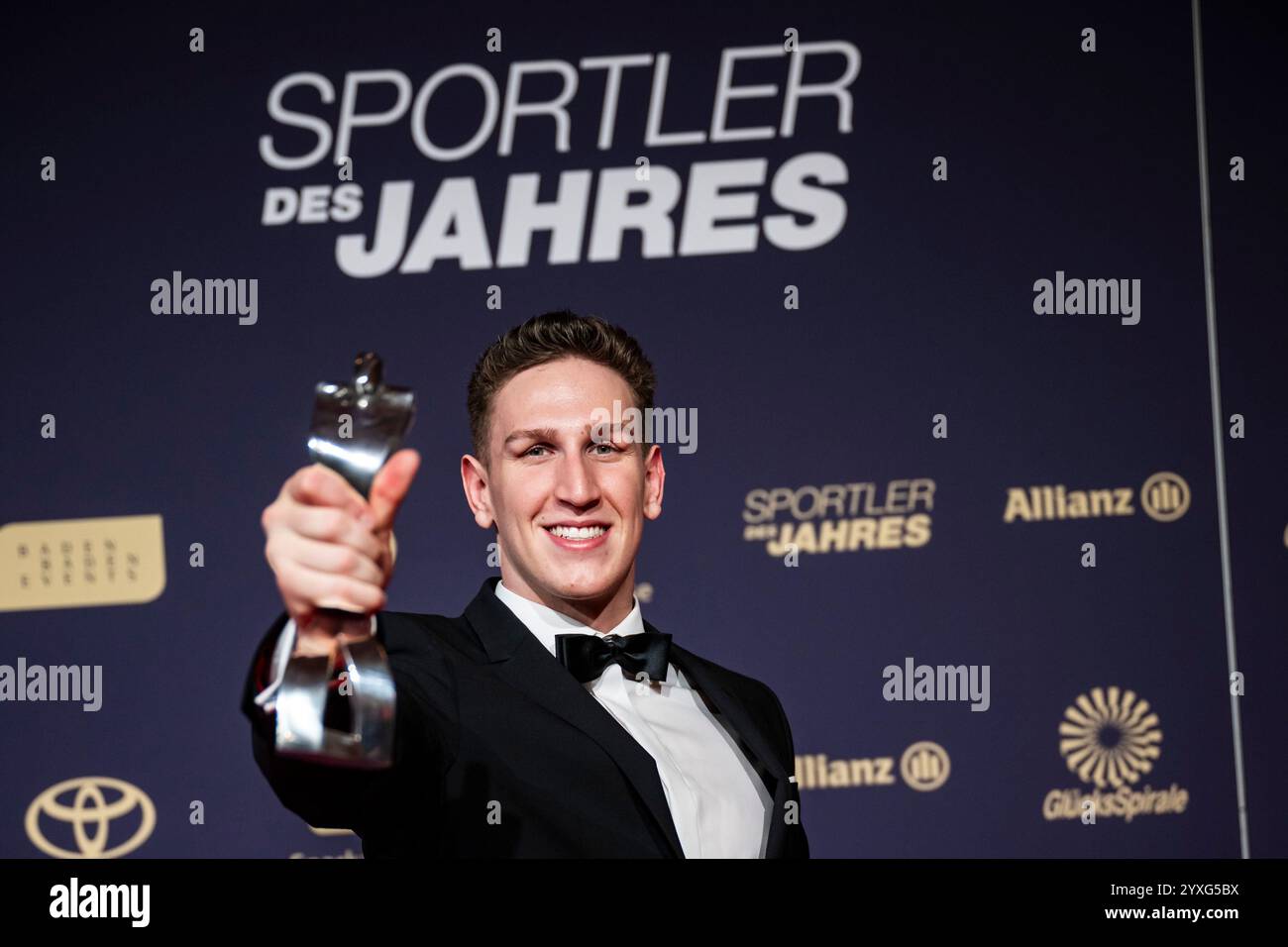 15 December 2024, Baden-Württemberg, Baden-Baden: Lukas Märtens poses ...