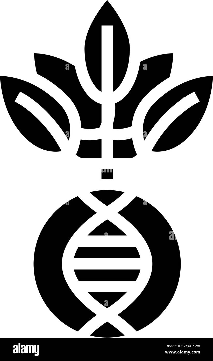 plant with dna genetic engineering glyph icon vector illustration Stock ...