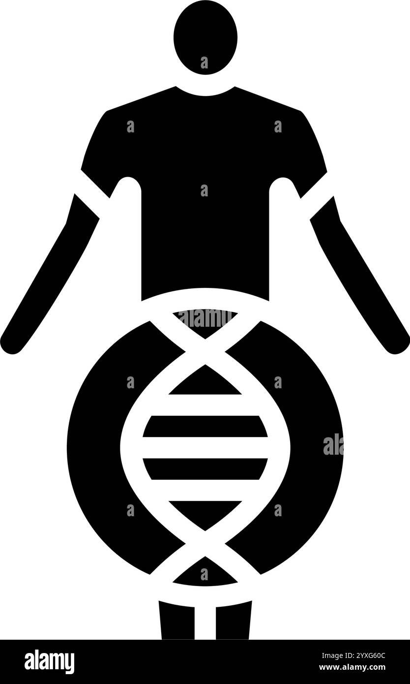human with dna genetic engineering glyph icon vector illustration Stock ...
