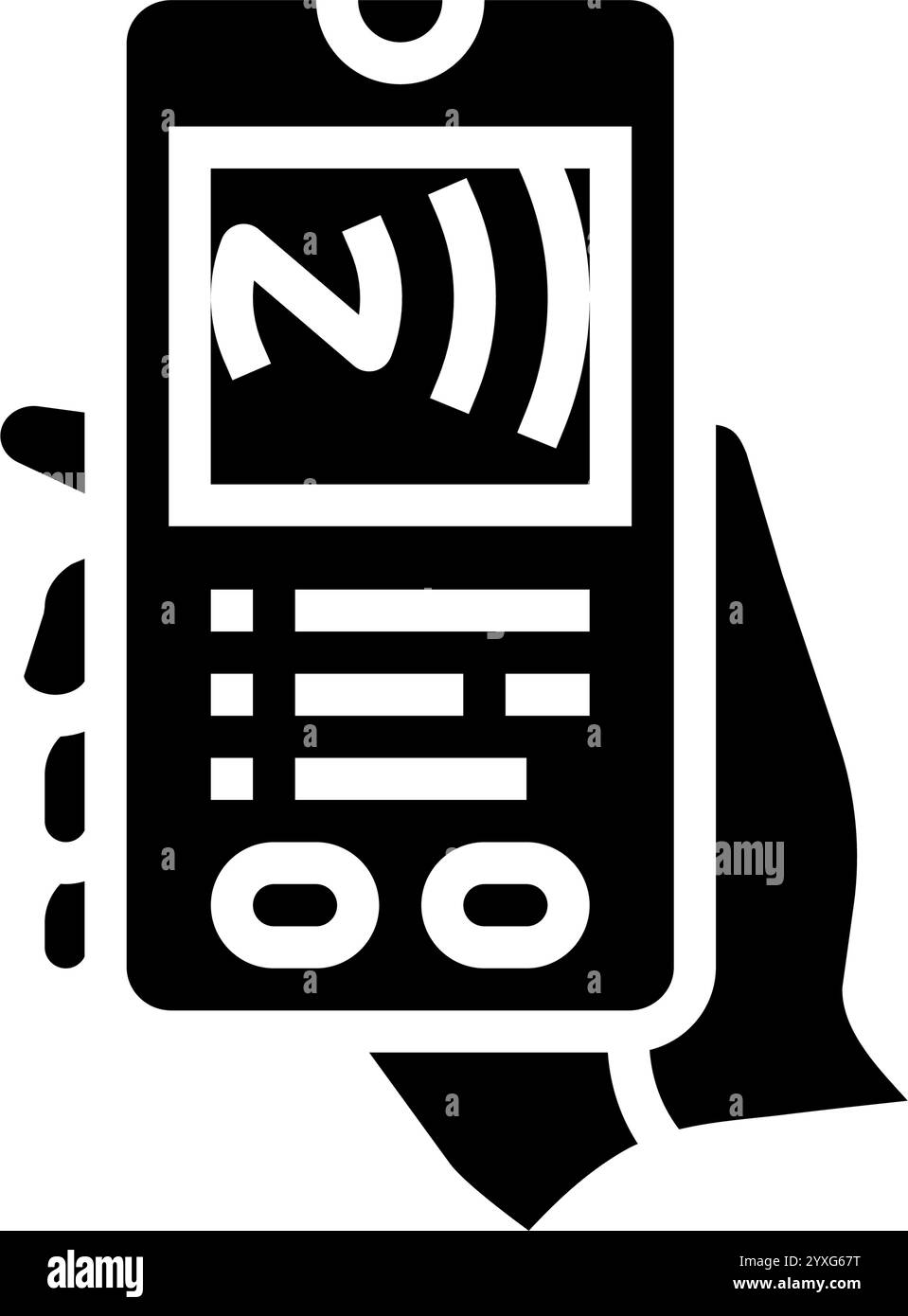 contactless payment nfc technology glyph icon vector illustration Stock ...