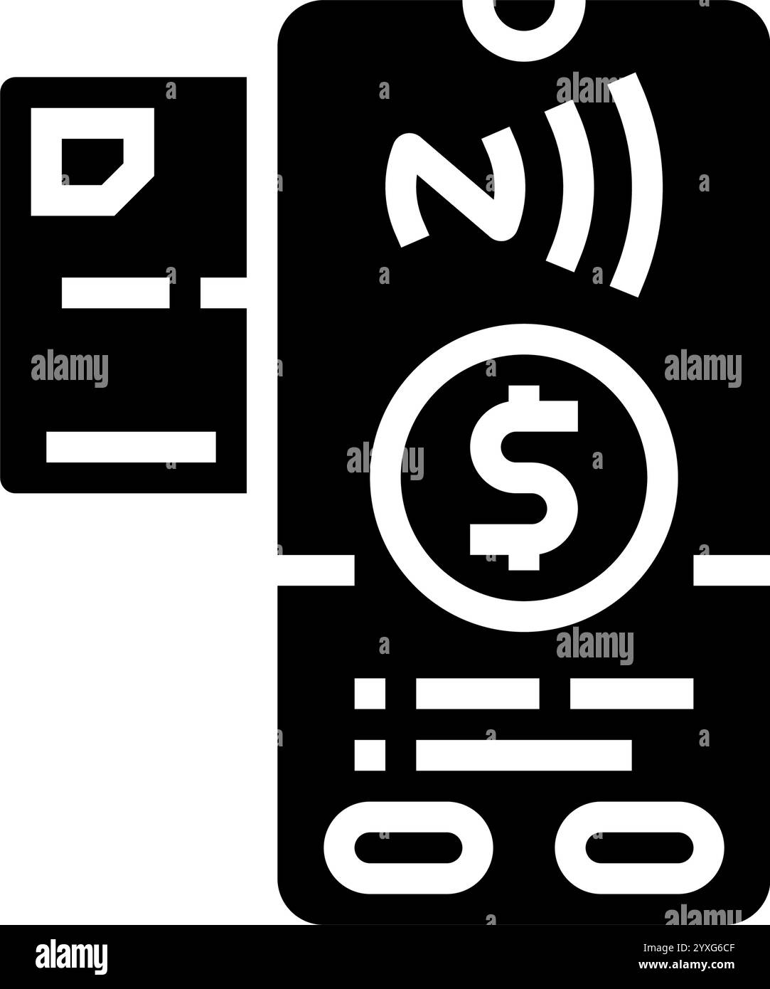 phone tapping card nfc technology glyph icon vector illustration Stock ...