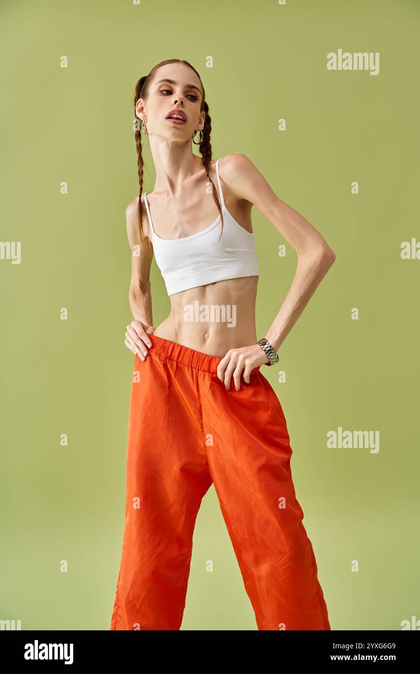 A young woman poses confidently, highlighting her struggle with ...