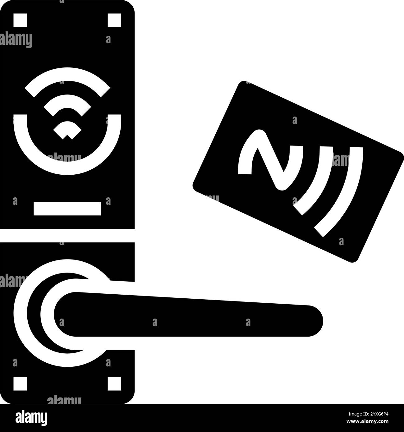 tap unlock nfc technology glyph icon vector illustration Stock Vector ...