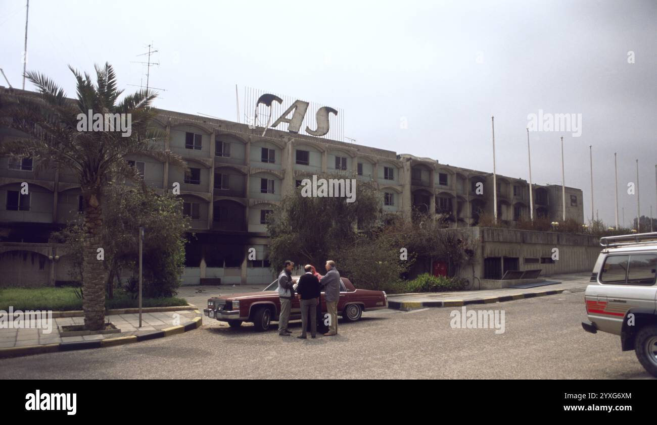 First Gulf War: 18th March 1991 The fire-gutted SAS Hotel in Kuwait ...