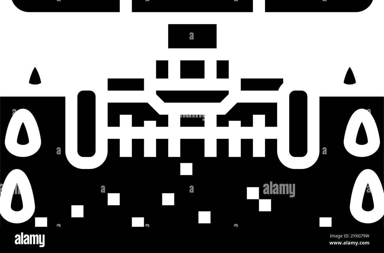 weeding robot harvests glyph icon vector illustration Stock Vector ...