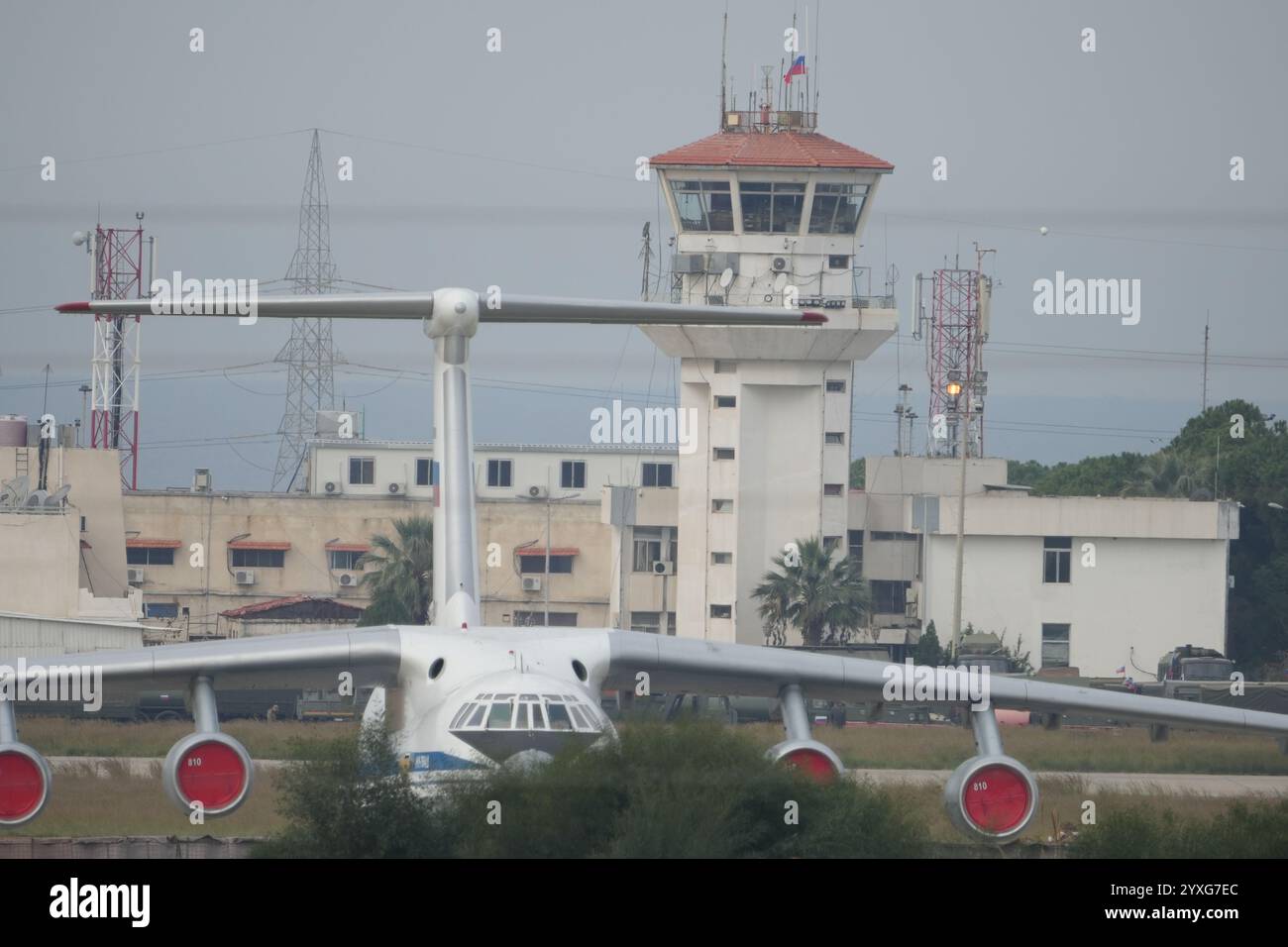 Russian soldiers withdraw from the Khmeimim Air Base near the Syrian ...