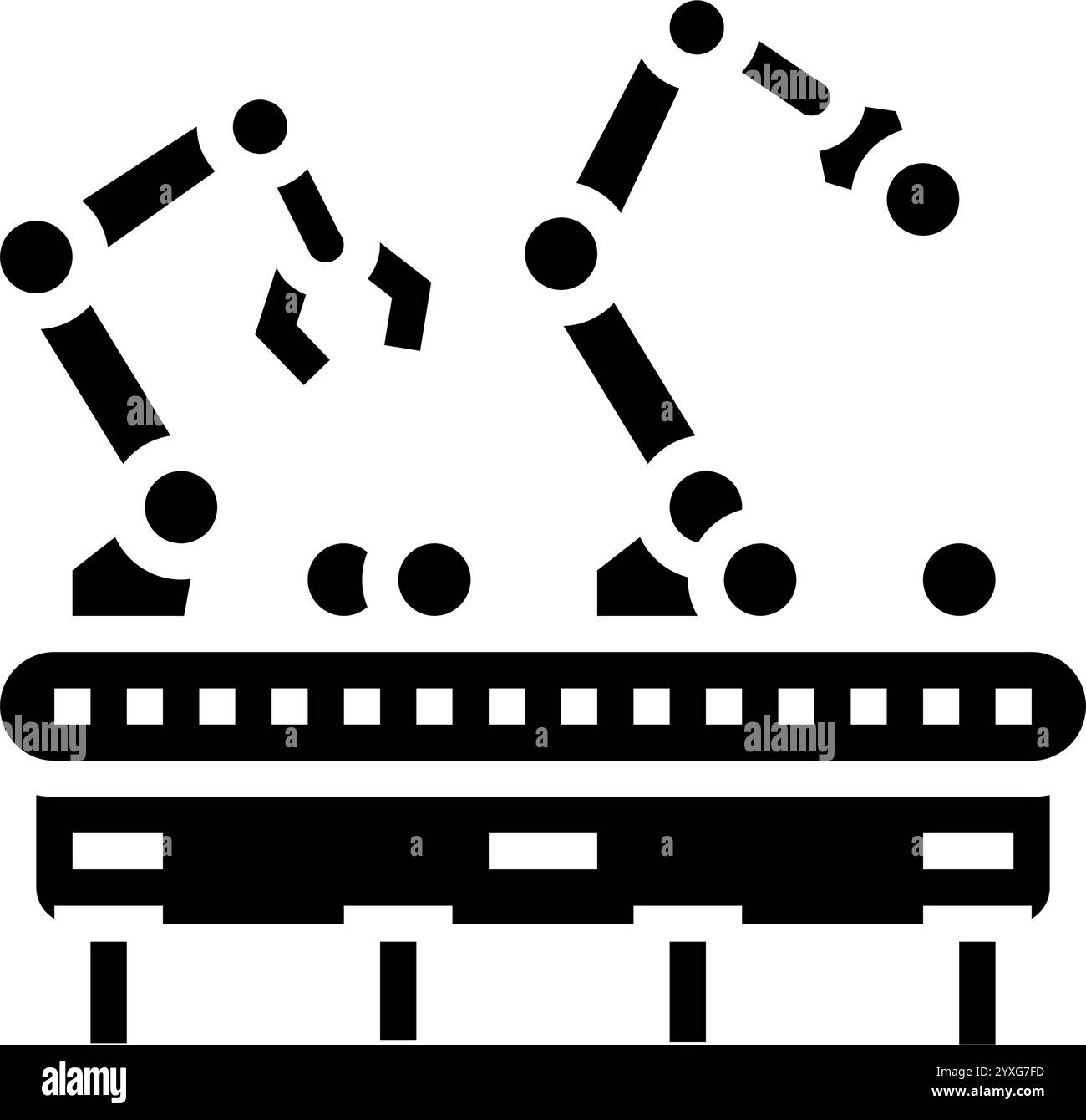 robotic sorting system robot harvests glyph icon vector illustration ...