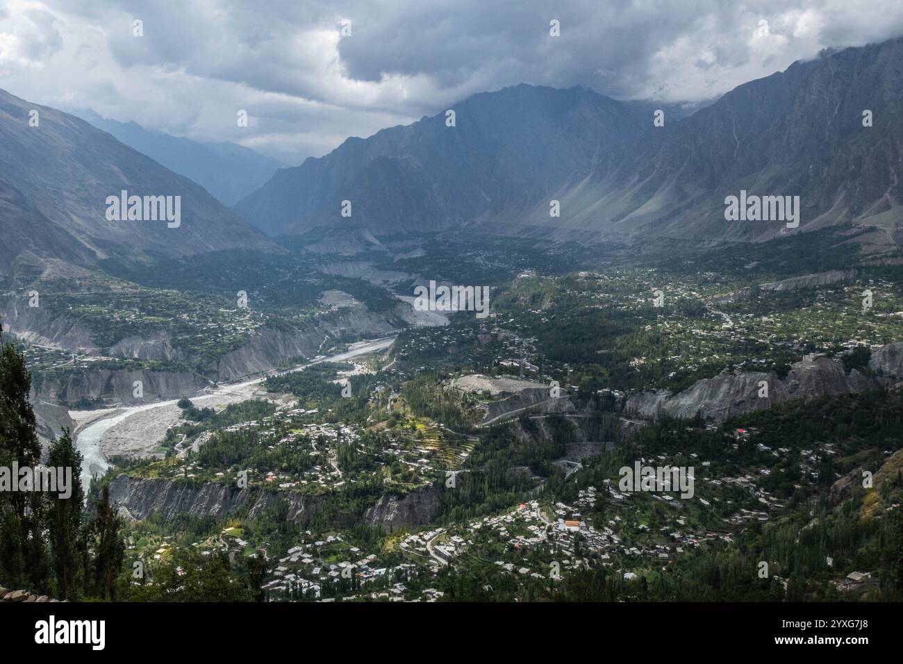 View of the Hunza Valley from the Eagle's Nest, Karimabad, Hunza ...
