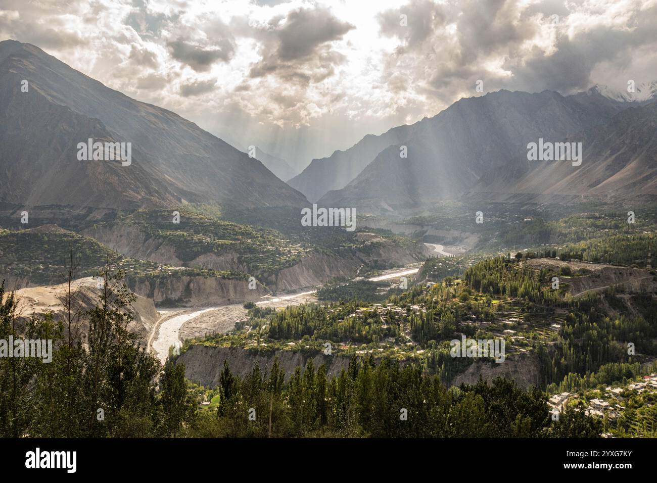 View of the Hunza Valley from the Eagle's Nest, Karimabad, Hunza ...