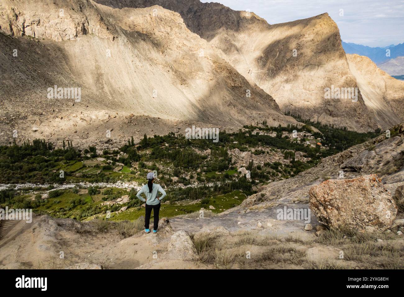Trekking to Marsur Rock, Hussainabad, Skardu, Baltistan, Pakistan Stock ...