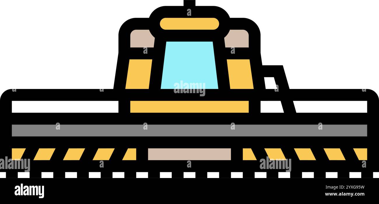 harvesting machine agri tech color icon vector illustration Stock ...