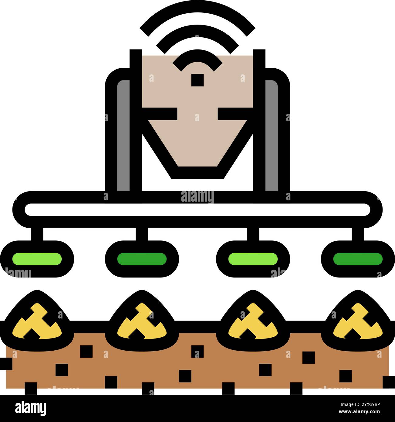 automated feeder agri tech color icon vector illustration Stock Vector ...