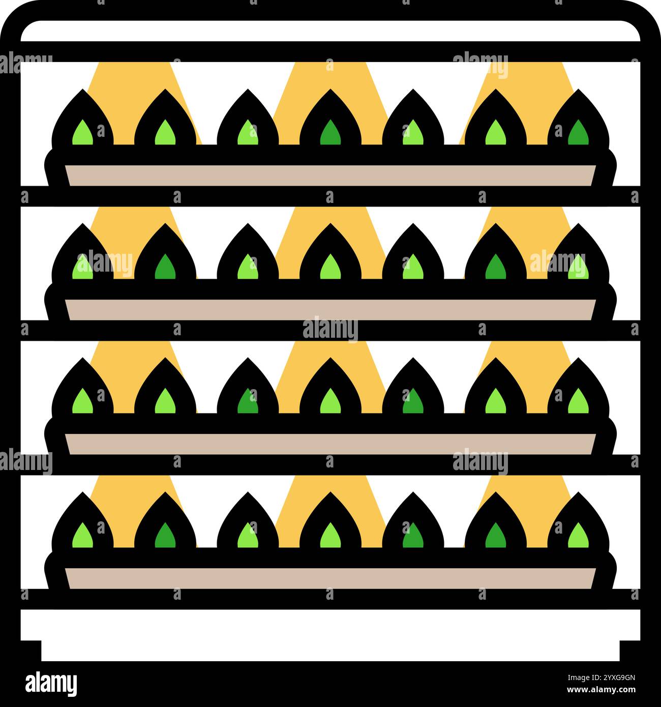 vertical farming rack agri tech color icon vector illustration Stock ...