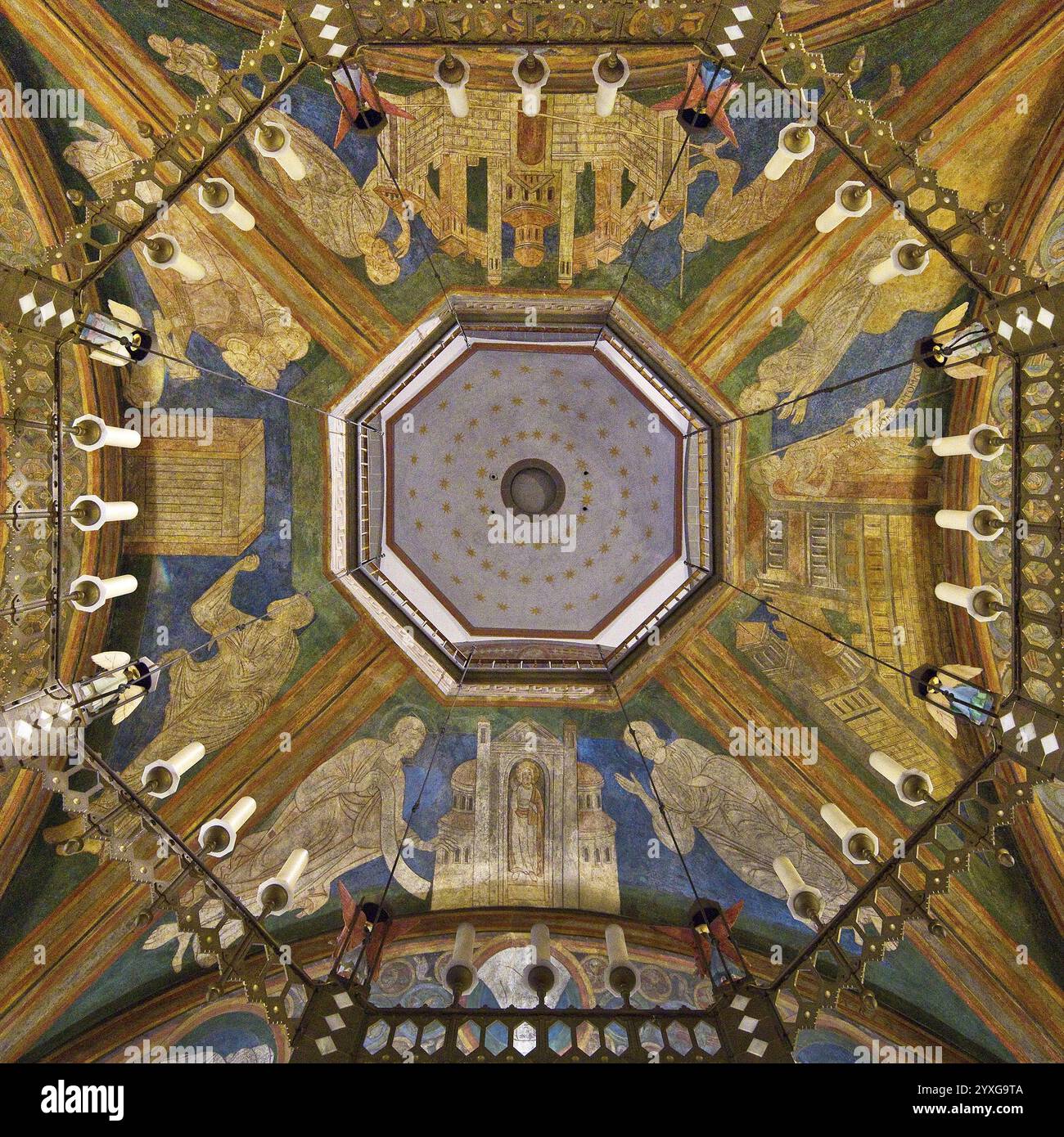 St. Maria and Clemens, view from the lower church through the opening ...